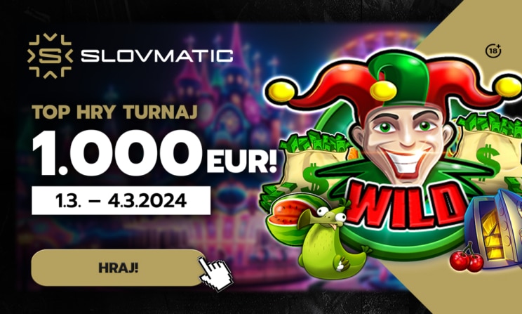 TOP HRY TURNAJ O 1000 EUR v Slovmatic! | 🍀 Vyhraj.sk